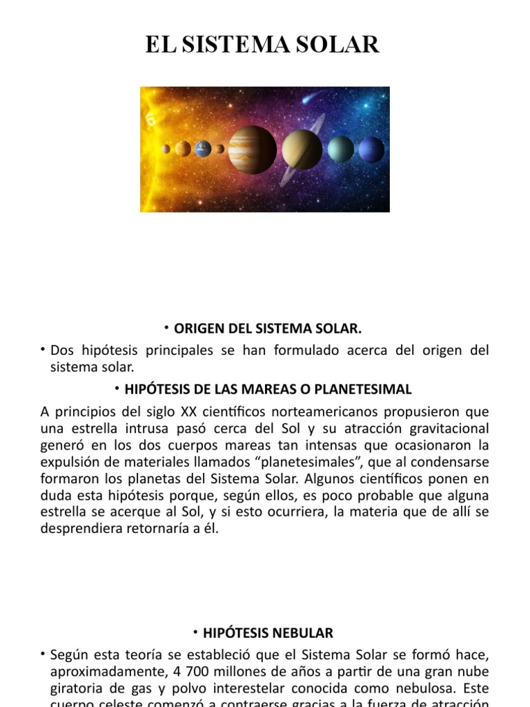 El Sistema Solar | PDF | Sistema solar | Planetas