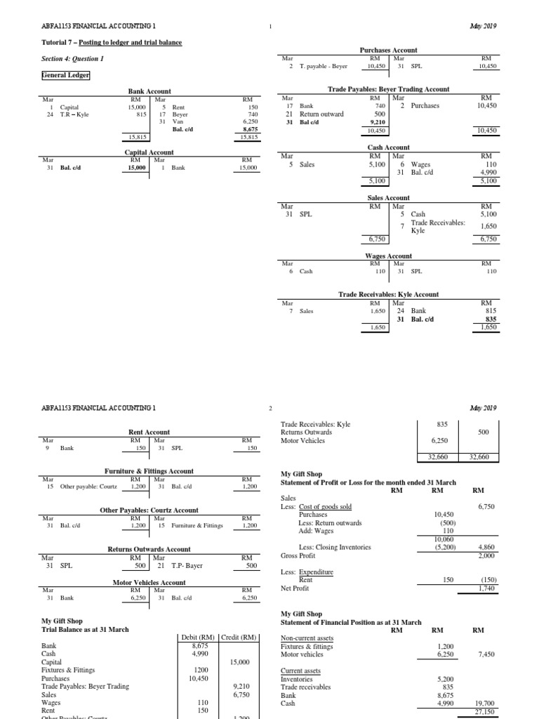 T7 - ABFA1153 (Extra) | PDF | Debits And Credits | Financial Accounting