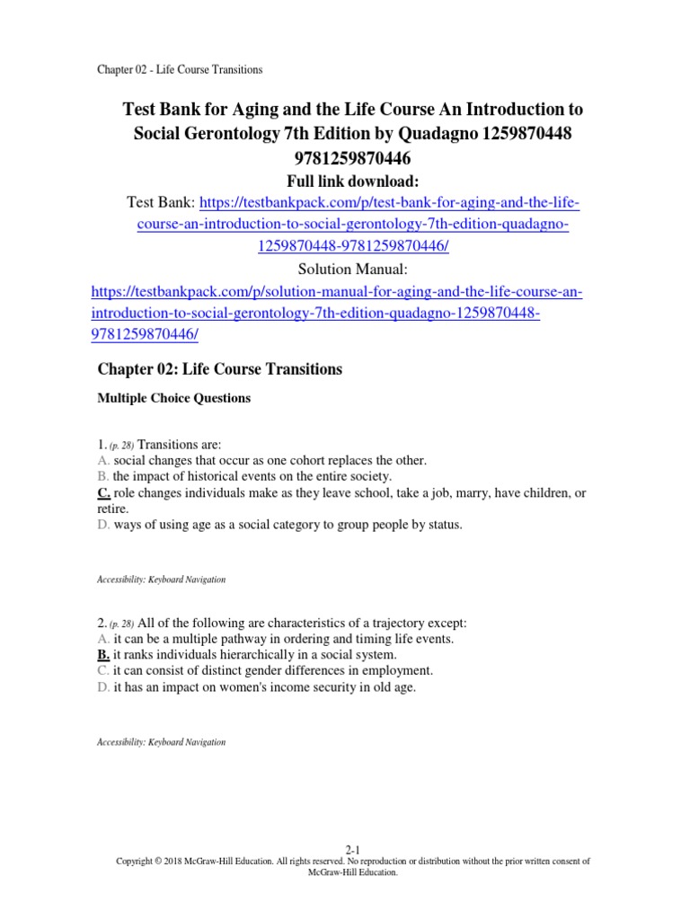 Aging and The Life Course An Introduction To Social Gerontology 7th ...