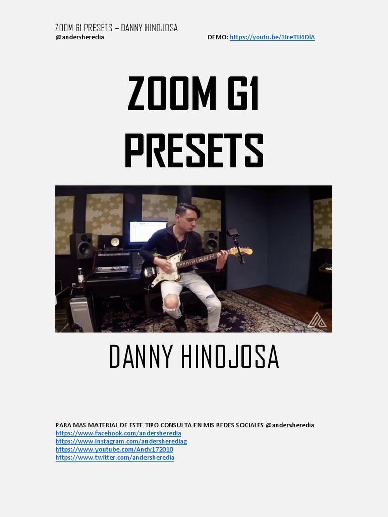 Presets de Zoom G1 - Dany Hinojosa | PDF | Electrónica | Instrumentos musicales celtas