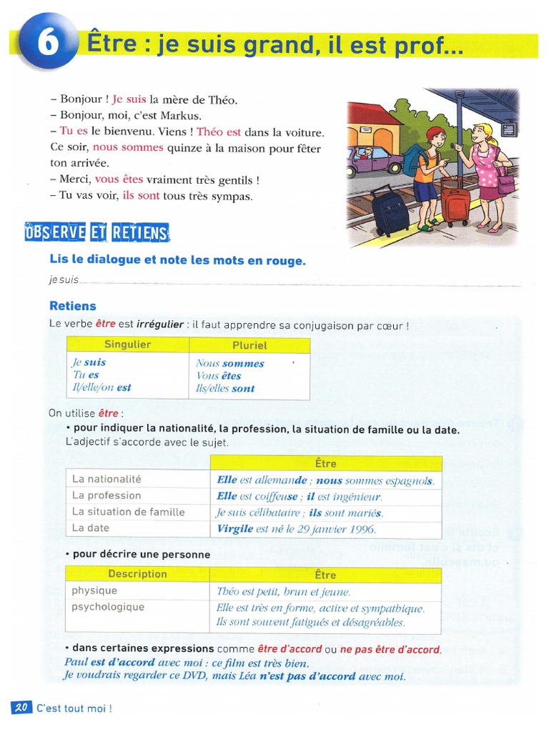 Le Verbe Être Grammaire Ados | PDF
