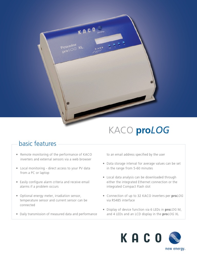 Kaco proLOG Datasheet | PDF | Digital Subscriber Line | Personal Computers