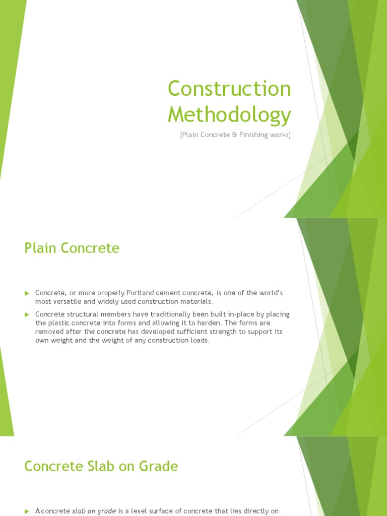 Concrete Construction Methodology Guide | PDF | Concrete | Flooring
