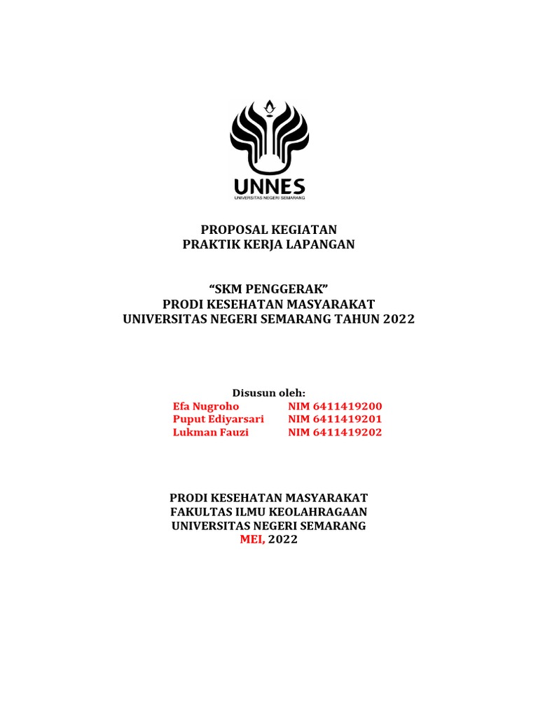 Template Proposal PKL SKM Penggerak | PDF