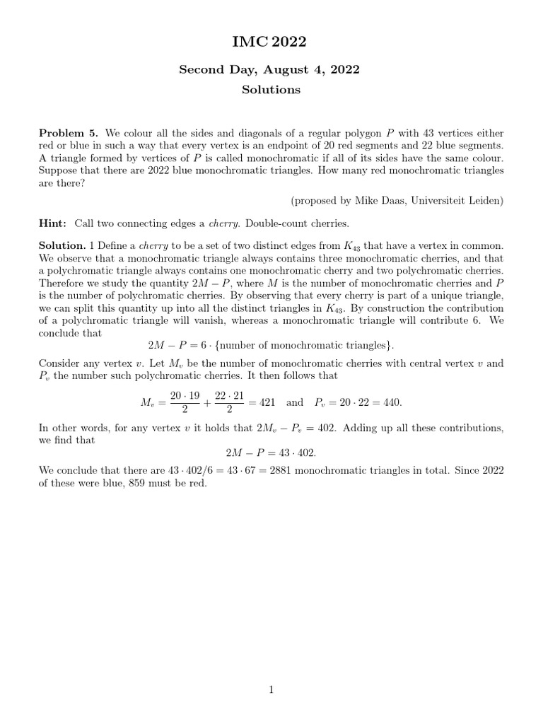 Imc 2022 Day 2 Solutions | PDF | Matrix (Mathematics) | Eigenvalues And ...