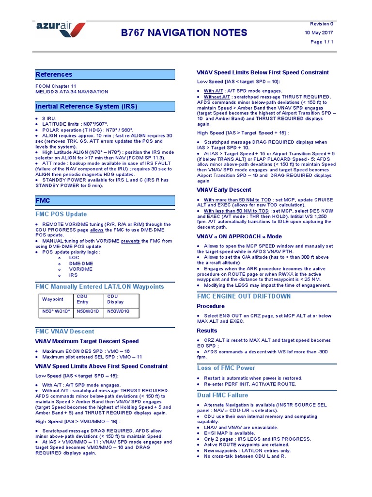 B767 Nav Systems | PDF | Aerospace | Aircraft
