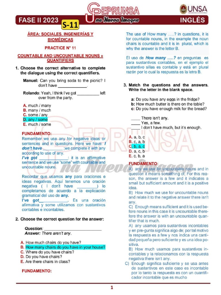 S - 11 Inglés Ceprunsa 2da Fase | PDF