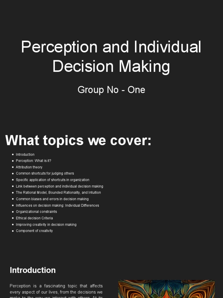 Perception and Individual Decision Making | PDF | Decision Making | Perception