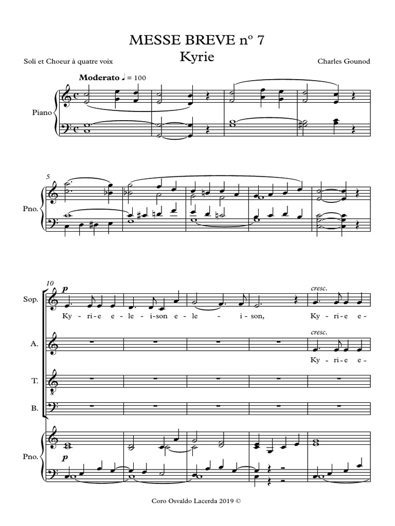 MESSE BREVE Nº 7 Kyrie - Partitura Completa | PDF | Alphabet latin