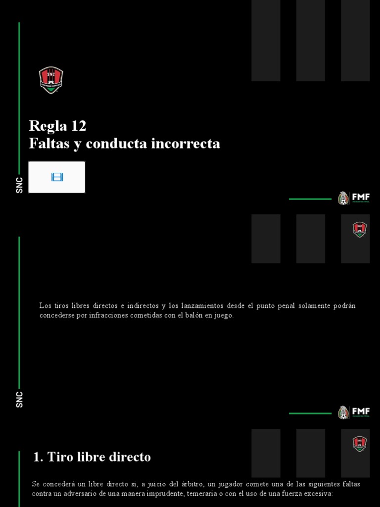 T3 Regla 12 | PDF | Árbitro | Asociación de Futbol
