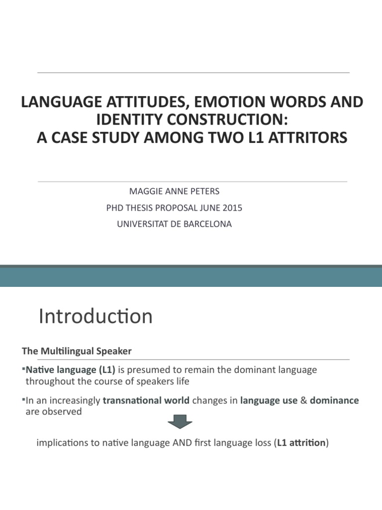 Peters - Maggie - Language Attitudes, Emotion Words and Identity ...