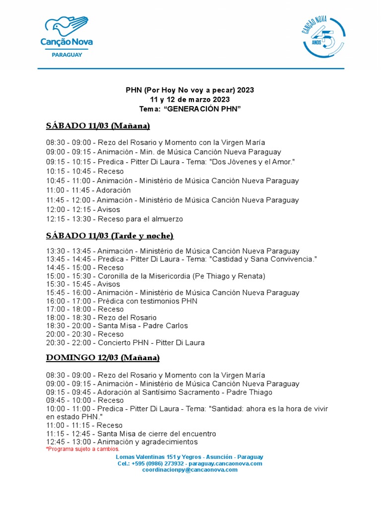 Programa Oficial PHN | PDF