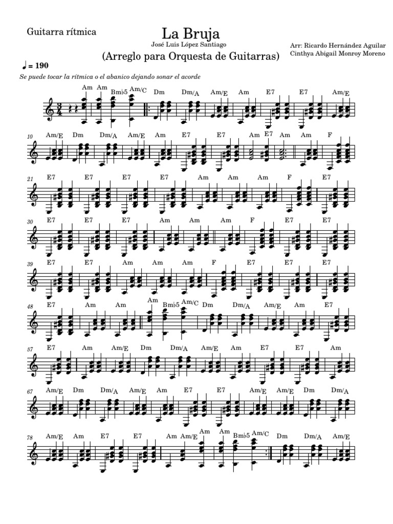 Guitarra_rítmica - La Bruja (Orquesta de Guitarras) - Ricardo y Cinthya ...