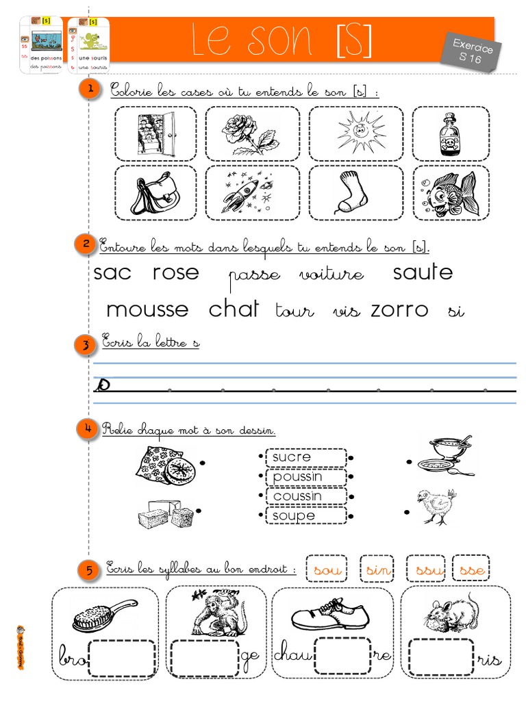 Exercice sur le son [s] en CE1 | PDF
