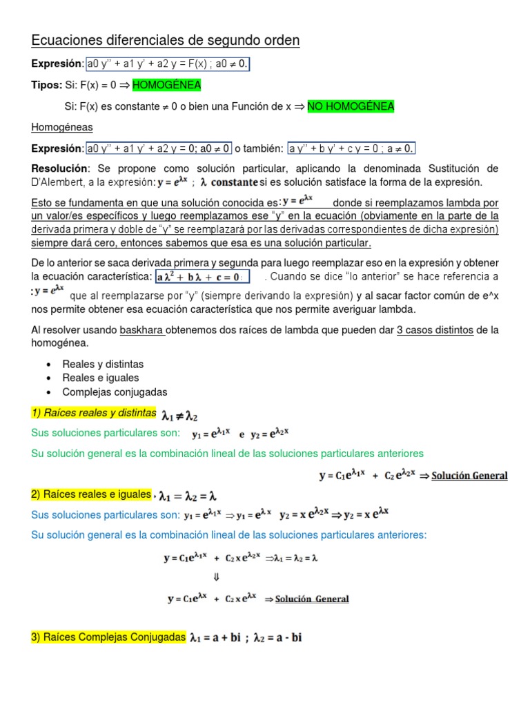 Resumen AM2 | PDF | Ecuaciones | Ecuaciones diferenciales