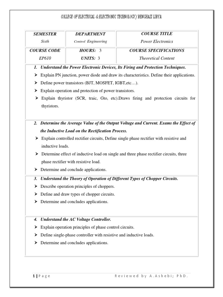 EP610 Power Electronics | PDF | Power Electronics | Rectifier