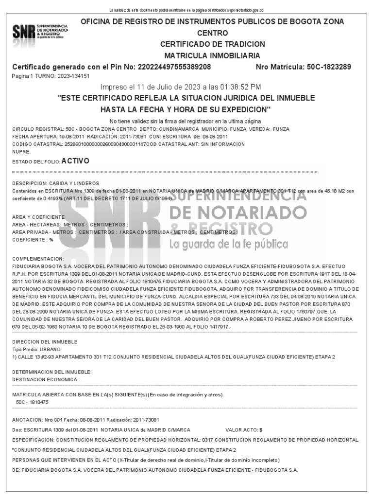 Certifica Do | Descargar gratis PDF | Bogotá | Ley de fideicomiso