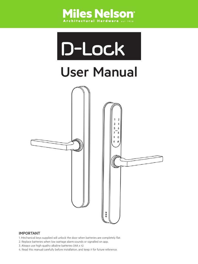 D Lock User Manual | PDF | Password | Telephone
