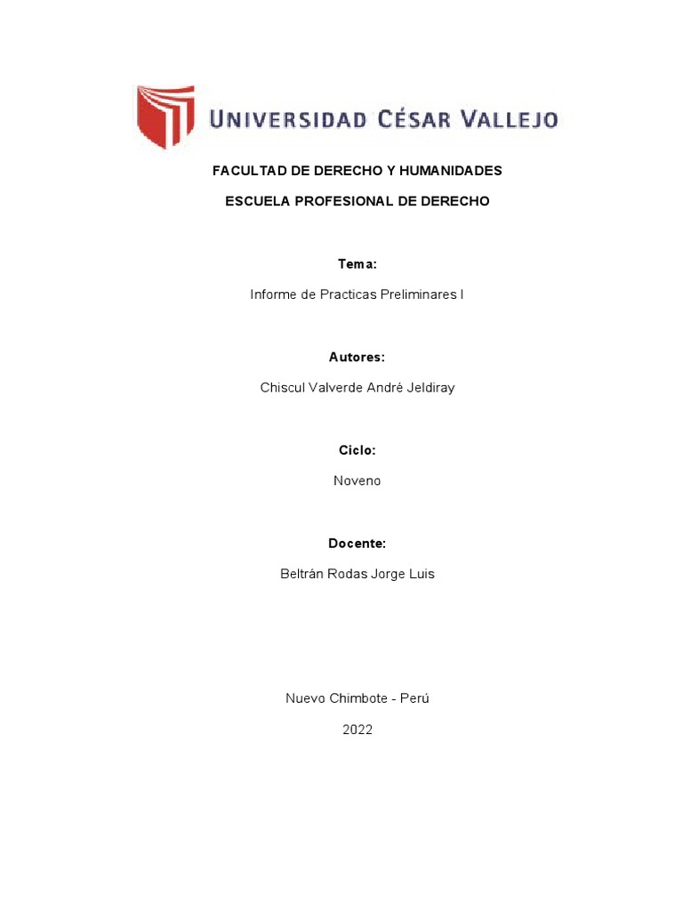 Informe Final De Practicas Pdf