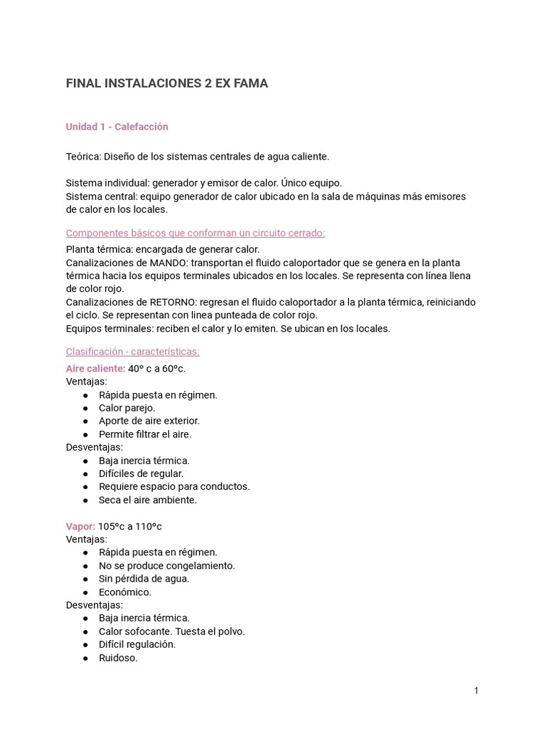 Resumen Teórico I2 FADU Instalaciones 2 ExFama | PDF | Bomba | Agua