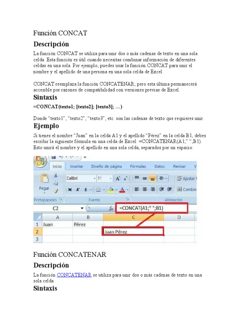 Función CONCAT | PDF | Métodos y materiales de enseñanza | Ciencia y ...
