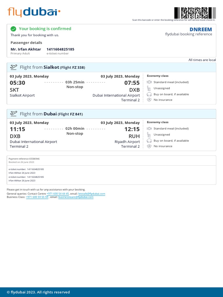 Sialkot: SKT DXB | PDF | Ephemera | Service Industries