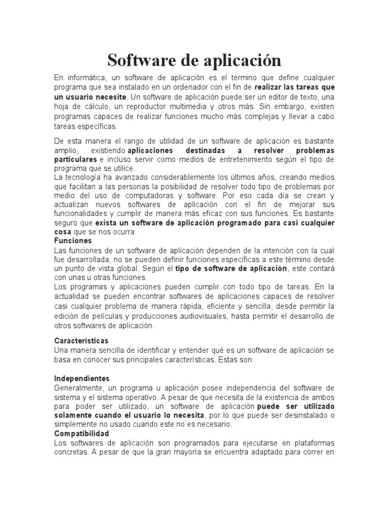 Software de aplicación tema 1 | PDF | Software de la aplicacion | Software