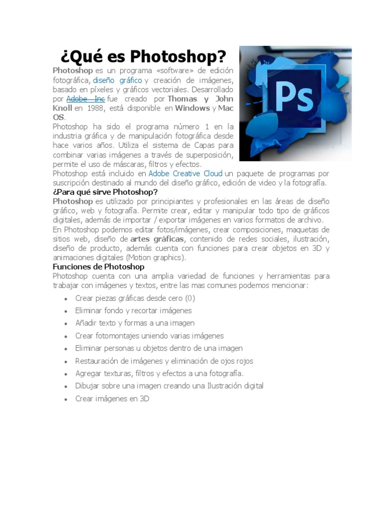 Guía Completa de Adobe Photoshop | PDF | Adobe Photoshop | Tecnología ...