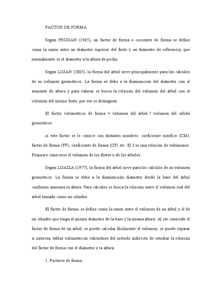 Factor de Forma | PDF