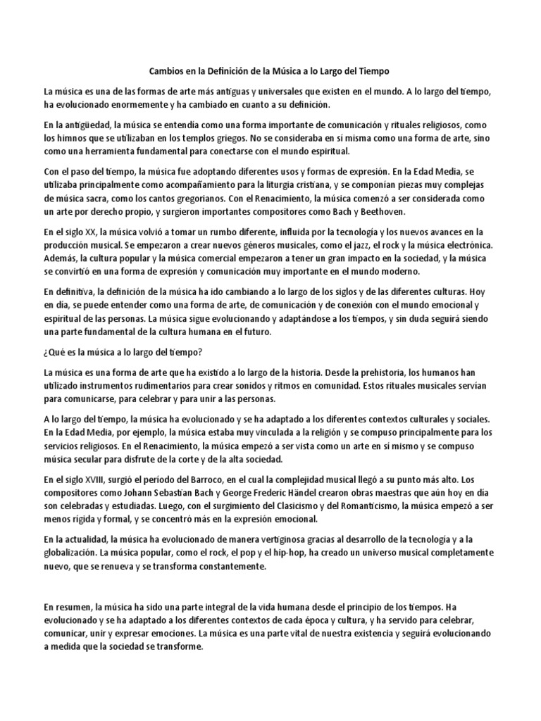 Evolución de la Música a lo Largo del Tiempo | PDF | Spotify | Música ...