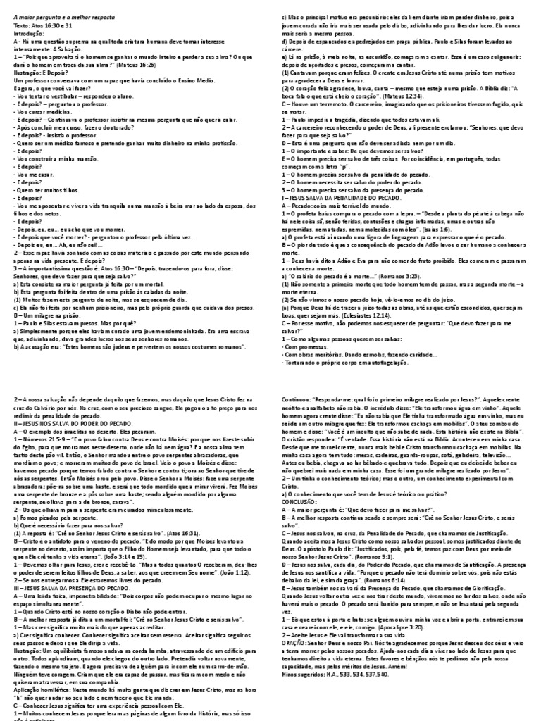 A Maior Pergunta e A Melhor Resposta | PDF | Jesus | Pecado
