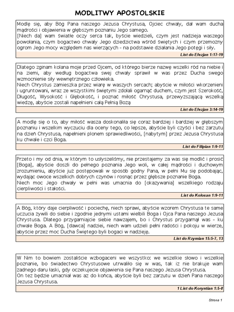 Modlitwy Apostolskie | PDF