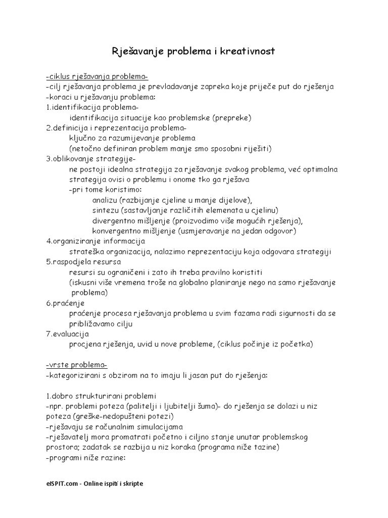 Rješavanje Problema I Kreativnost | PDF