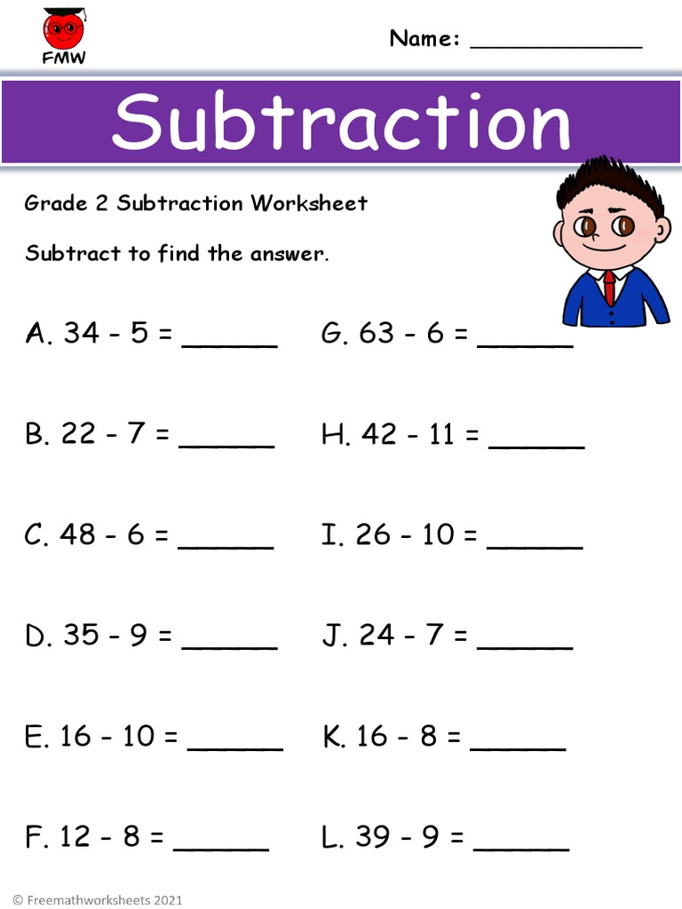 Grade 2 Subtraction Practice | PDF