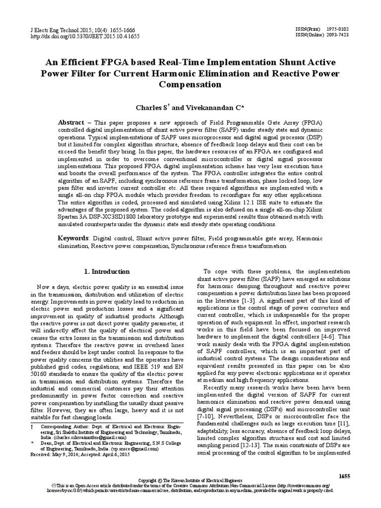 An Efficient FPGA Based Real-Time Implementation Shunt Active Power ... An Efficient FPGA Based Real-Time Implementation Shunt Active Power ...