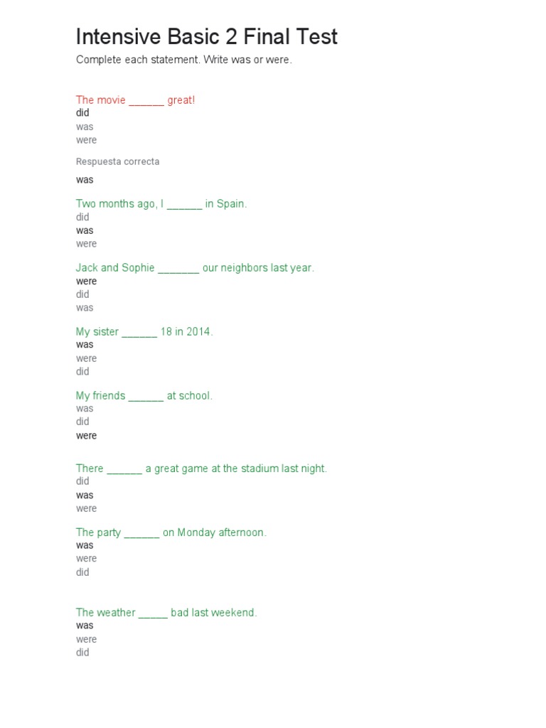 Top Notch 2 Final Test | PDF