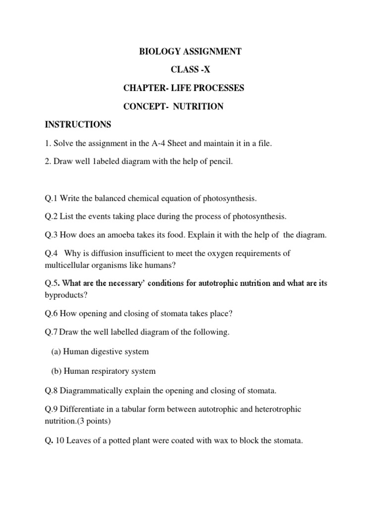 Biology-Assignment 1 | PDF