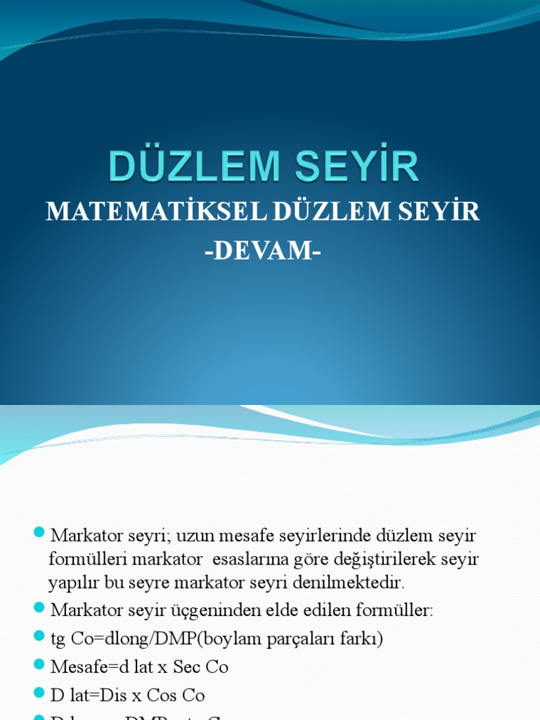 Matematiksel Düzlem Seyir - Devam | PDF