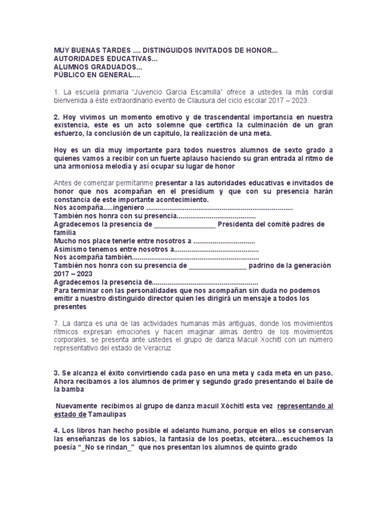 Ejemplo Programa Clausura EP | PDF | Bailes