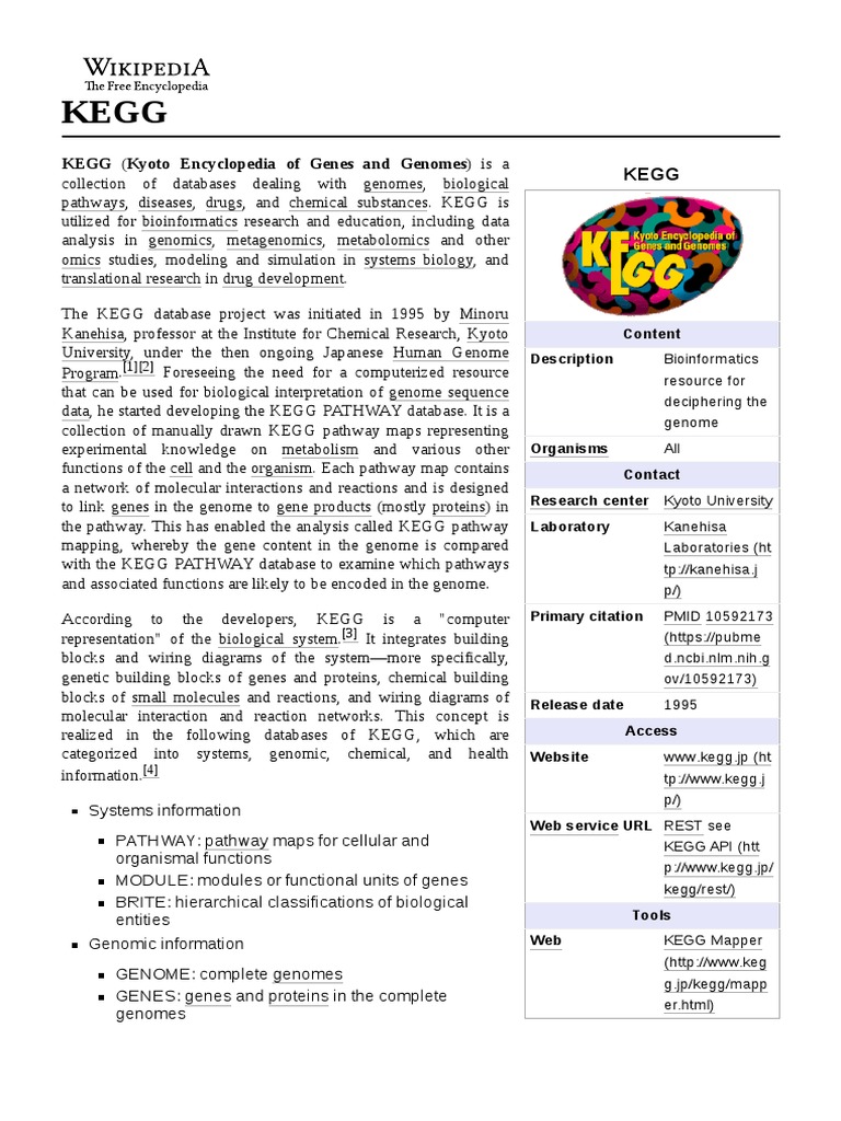 KEGG | PDF | Bioinformatics | Biology