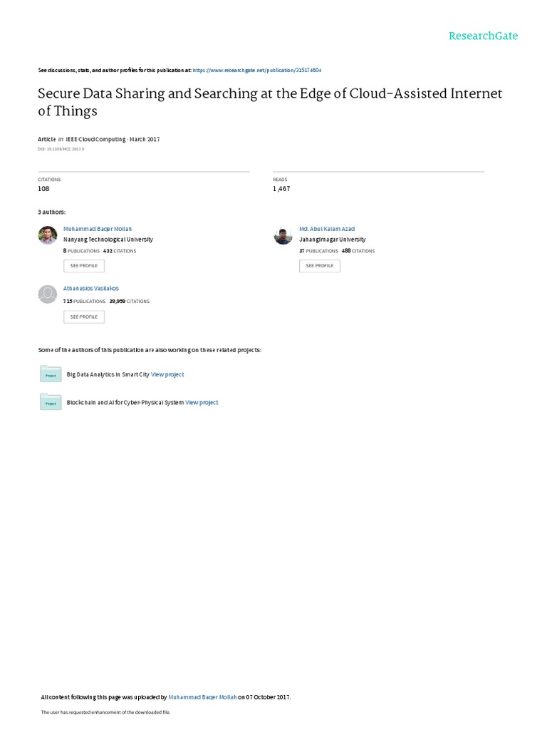 Secure Data Sharing and Searching at The Edge of Cloud-Assisted ... Secure Data Sharing and Searching at The Edge of Cloud-Assisted ...