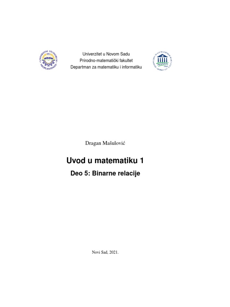 DS1 Deo 5 - Binarne Relacije | PDF
