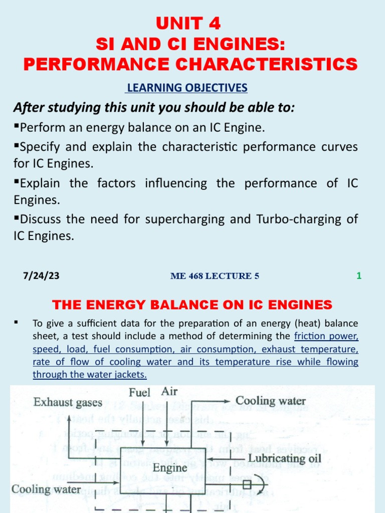 IC Engine Performance and Energy Balance | PDF | Turbocharger | Engines