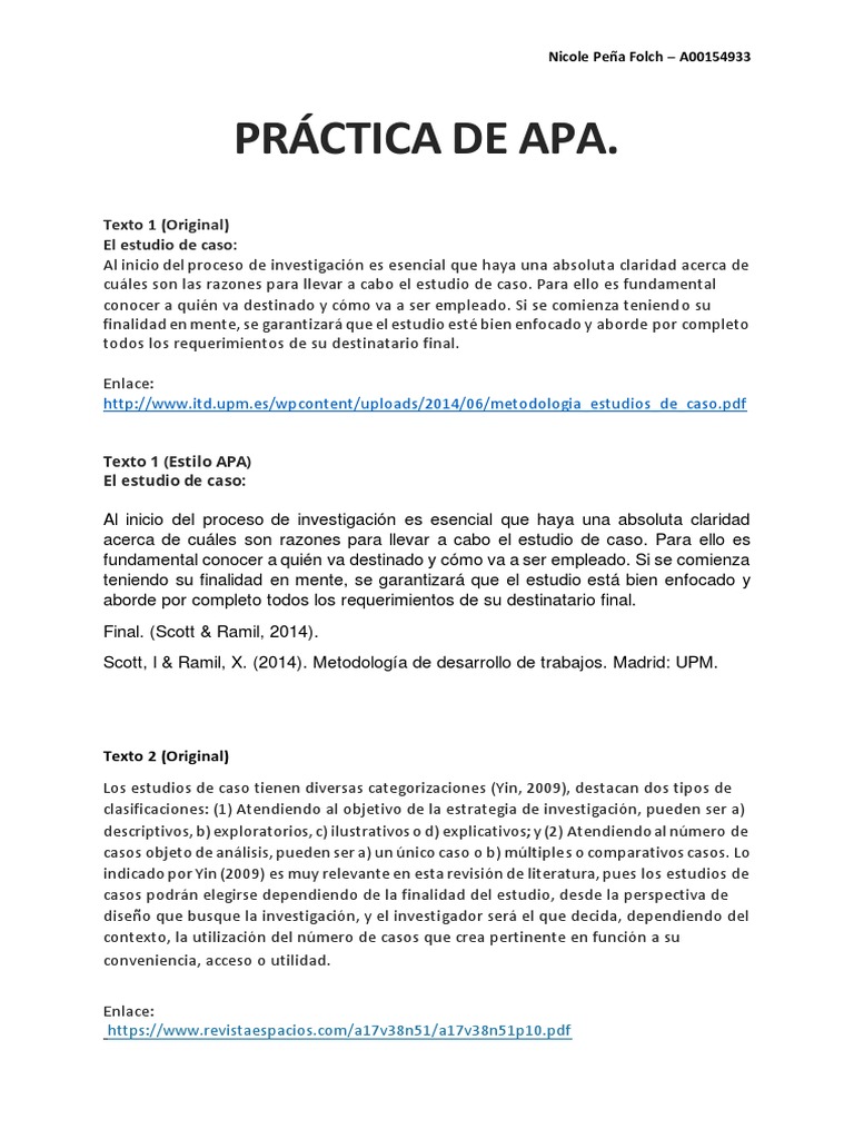 Práctica de APA | PDF | Caso de estudio | Science