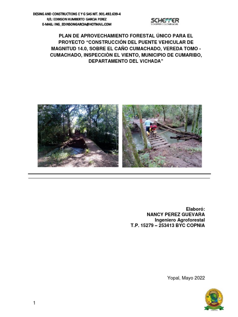 Plan de Aprovechamiento Forestal Único para El Proyecto | PDF | Los ...