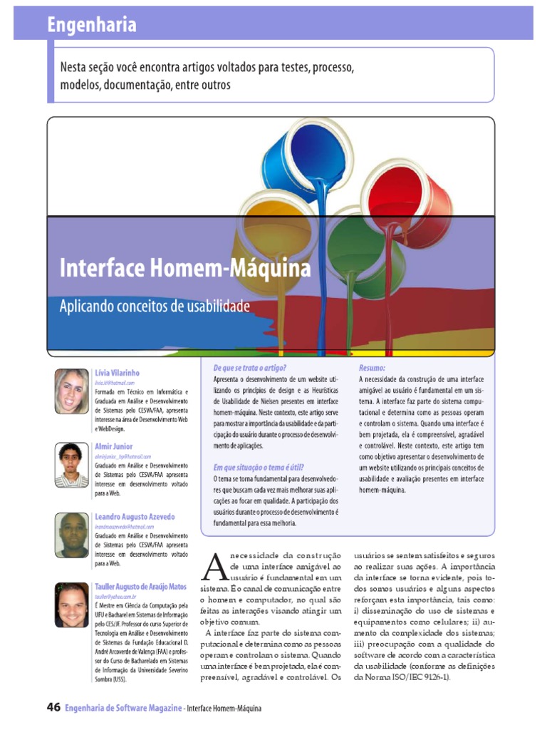 47 Interface Homem Máquina 2 | PDF | Interface de usuário | Usabilidade
