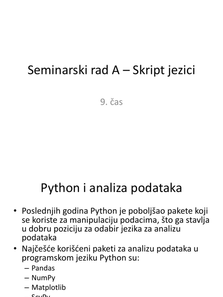 Seminarski Rad A - Skript Jezici | PDF