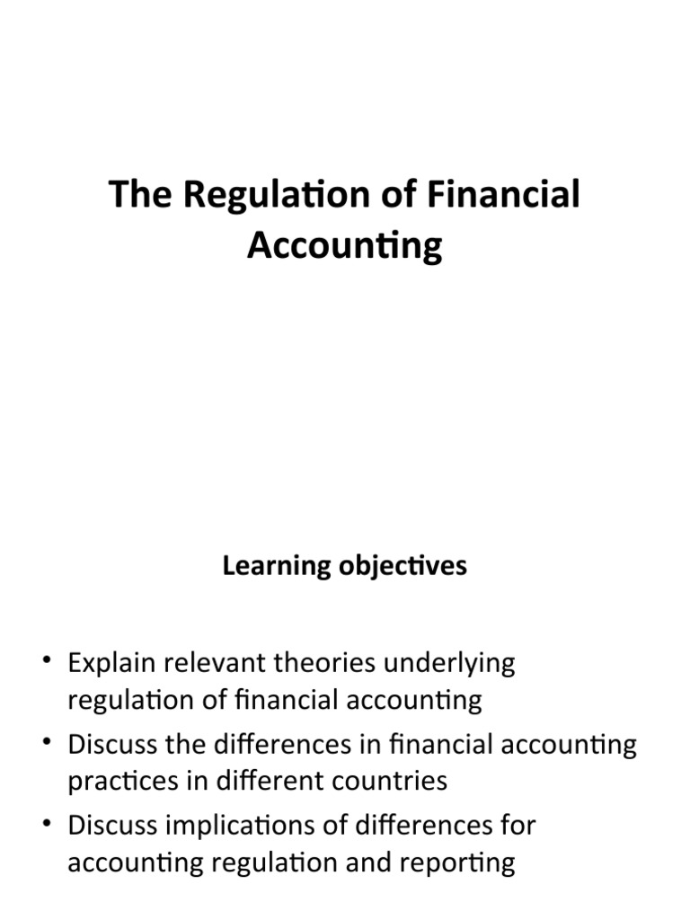 Lecture 1 Regulation of Financial Accounting - Aut2022 | PDF ...