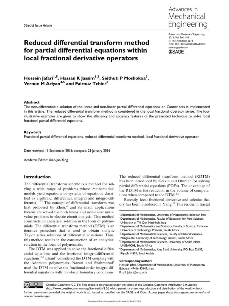 Reduced Differential Transform Method For Partial Differential