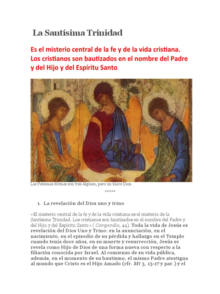 La Santísima Trinidad | PDF | espíritu Santo | Trinidad